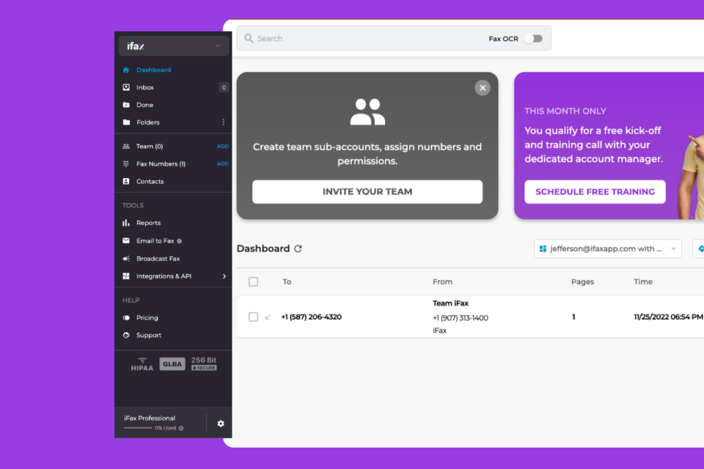 Fax Dashboard: Monitor Online Fax Activity - iFax