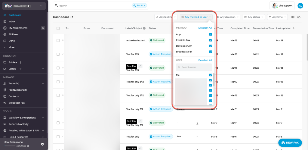 How to Navigate and Use the iFax Dashboard - iFax