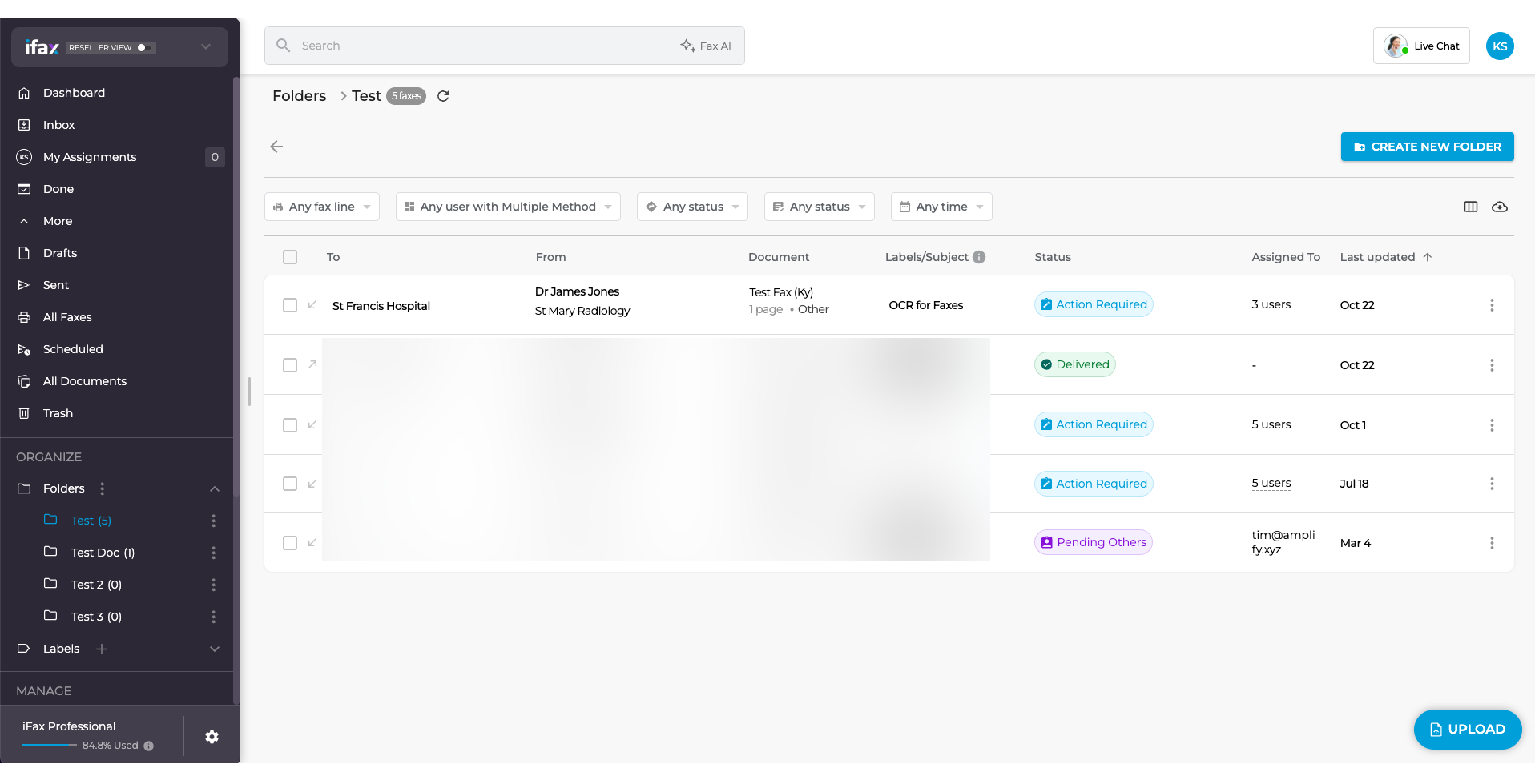 How to organize faxes into your folders - iFax