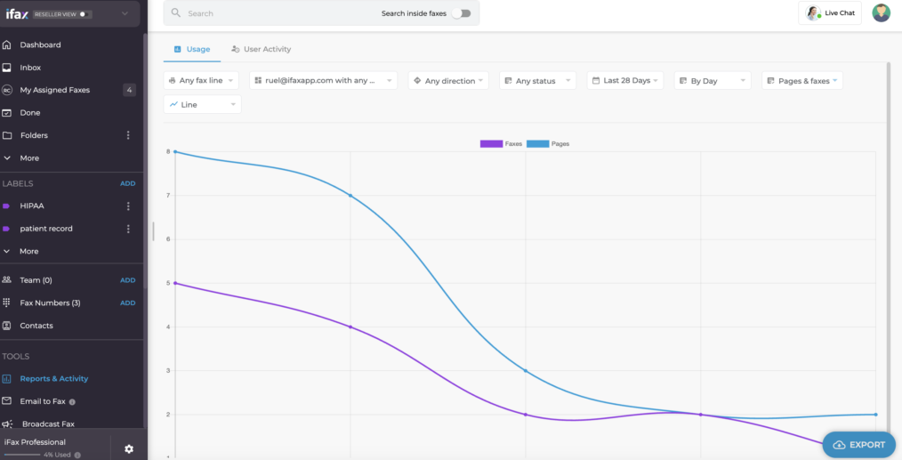 How to export reports - iFax