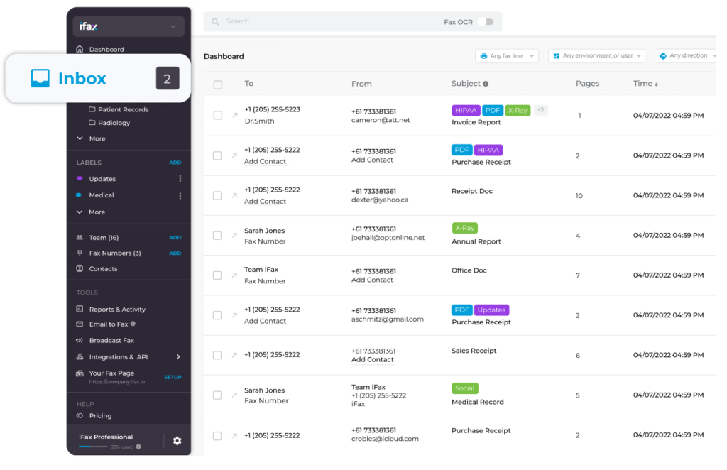 Fax Inbox by iFax – Secure & Organized Fax Management