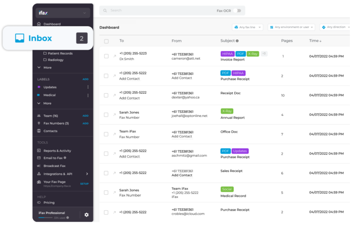 Fax Inbox by iFax – Secure & Organized Fax Management