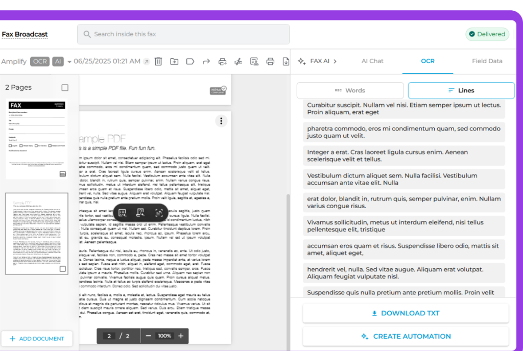 Fax OCR: Convert fax documents into machine-readable texts