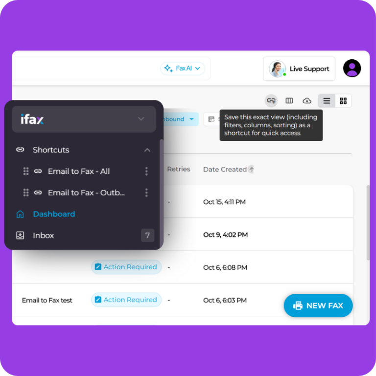 Fax Dashboard: Monitor Online Fax Activity - iFax