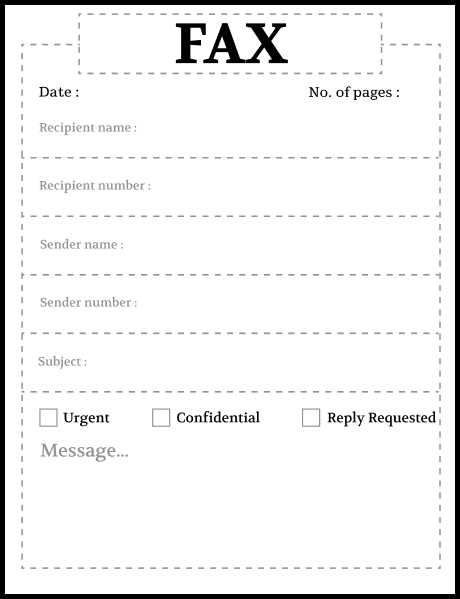 fax cover letter template word download